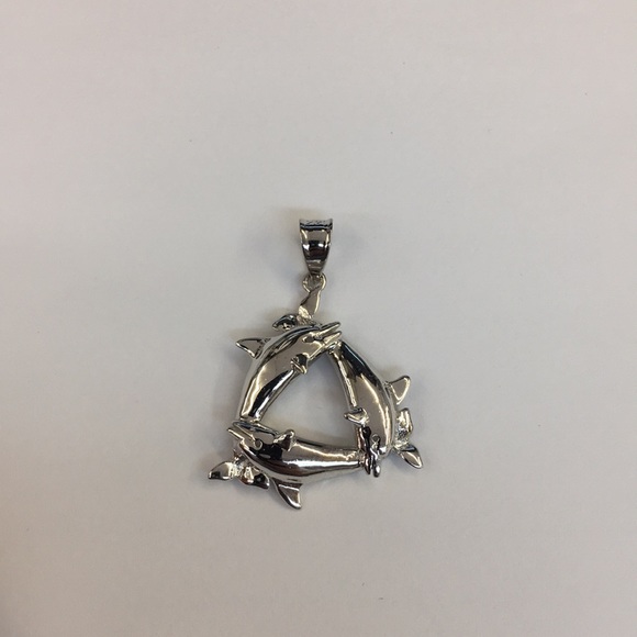 Jewelry | 14k White Gold Triangle Dolphin Pendant | Poshmark